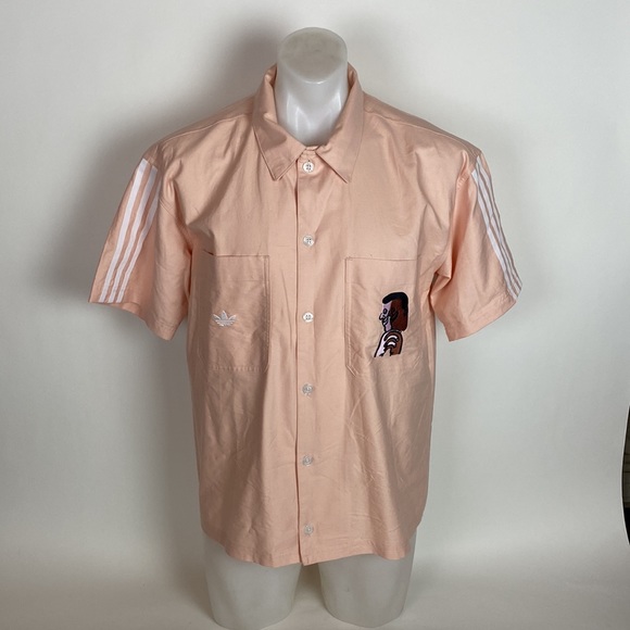 adidas | Shirts | Adidas Unity Ref Button Up Shirt Mens Medium Short ...